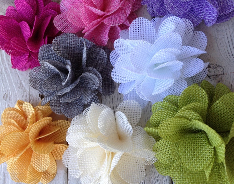 SALELINEN FLOWERS 3 inches-Choose 6 colors | Etsy