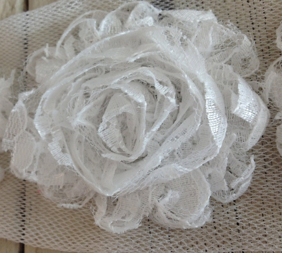 NEW Shabby Rose Trim in WHITE LACE -2 1/2 Inch- 1 Yard - Etsy