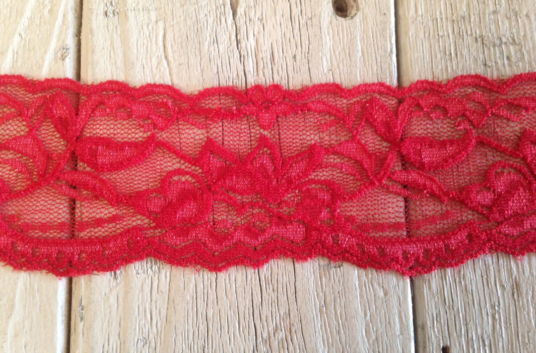 WIDE Stretch Lace Red-no. 399-2 Inch -2 Yards for 2.99 - Etsy
