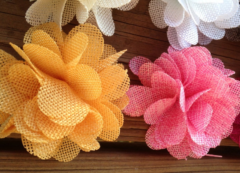 SALELINEN FLOWERS 3 inches-Choose 6 colors | Etsy