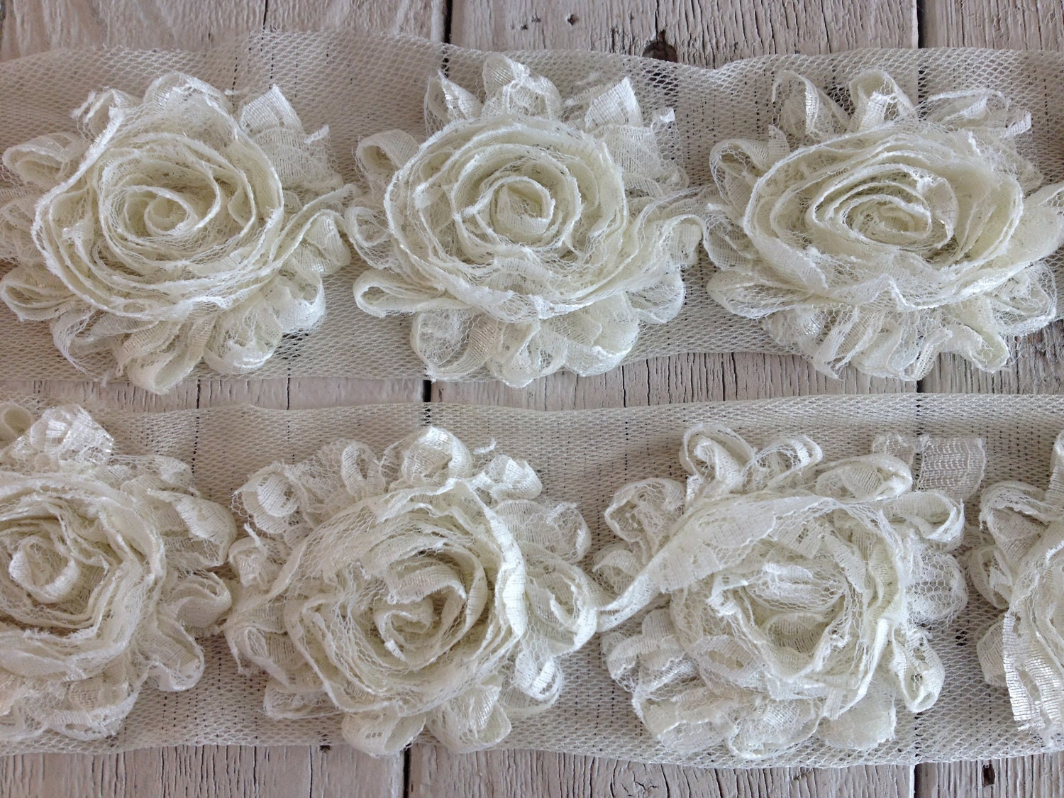 NEW Shabby Rose Trim in WHITE LACE -2 1/2 Inch- 1 Yard - Etsy