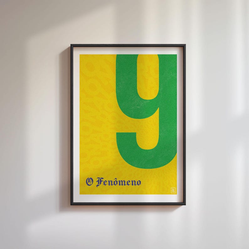 Ronaldo - R9 - 'O Fenômeno' Number 9 Wall Print - Brazil - Wall Art ...