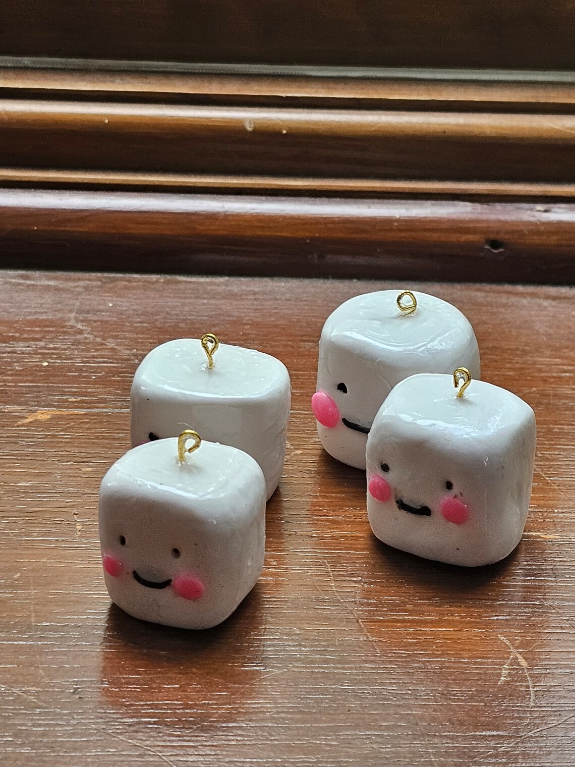 ONE Kawaii Marshmallow, Polymer Clay Keychain, White Marshmallow - Etsy