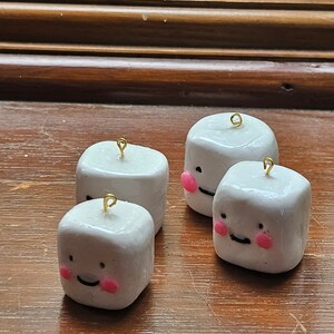 ONE Kawaii Marshmallow, Polymer Clay Keychain, White Marshmallow - Etsy