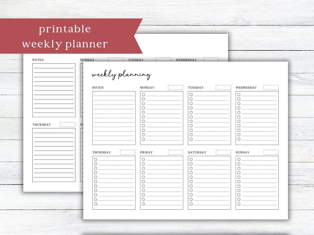 Printable Weekly Planner, Weekly Organizer, Printable to Do List ...
