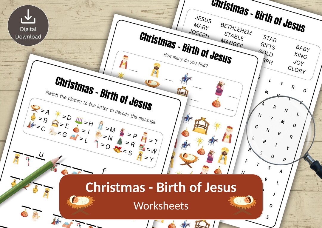 Christmas - Birth of Jesus Puzzle Bundle for Kids | Bible Activity ...
