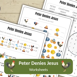 Peter Denies Jesus Puzzle Bundle for Kids | Bible Activity Sheets ...