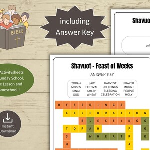 Shavuot - Feast of Weeks Puzzle Bundle for Kids | Bible Activity Sheets ...