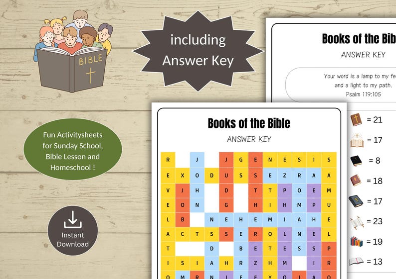 Books of the Bible Puzzle Bundle for Kids | Bible Activity Sheets ...