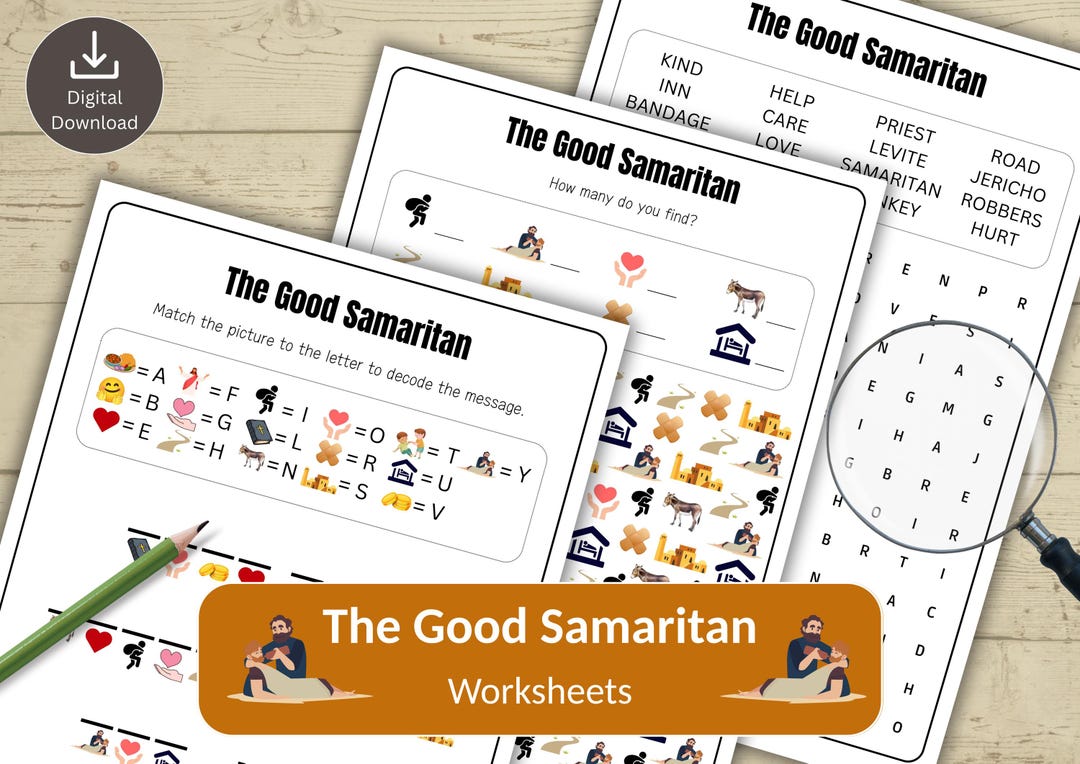 The Good Samaritan Worksheets Pack of 3 Activitysheet Bundle Sunday ...