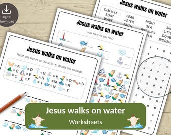 Jesus Walks on Water ENGLISH Activitysheet Pack of 3 Wordsearch Puzzle ...
