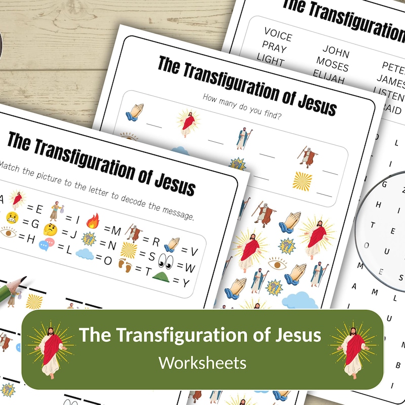 Transfiguration Bible Activity - Etsy
