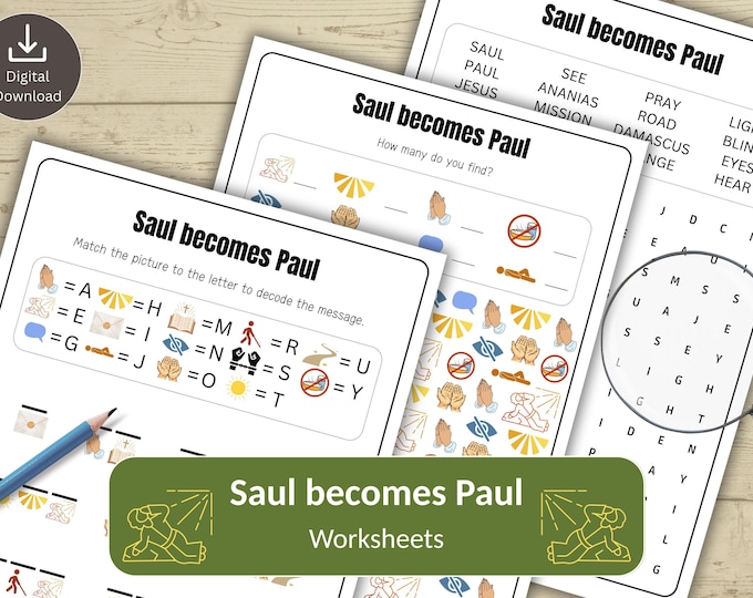 Saul Becomes Paul, Printable Bible Flipbook, Sunday School Craft, Kids ...