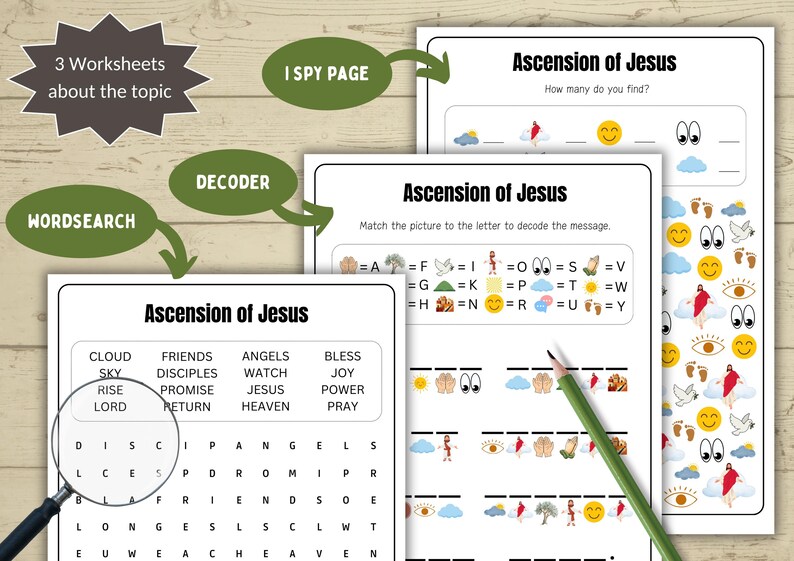 Ascension of Jesus Puzzle Bundle for Kids | Bible Activity Sheets ...