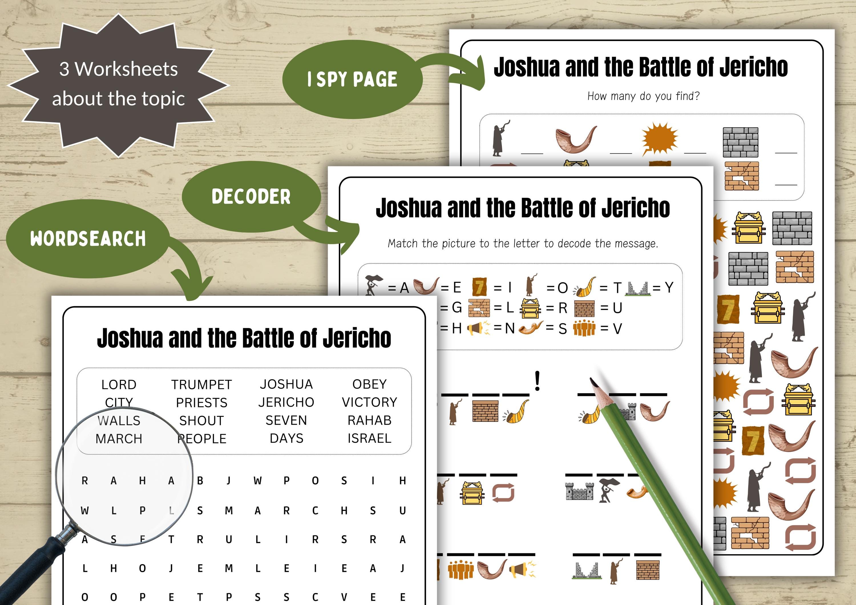 Joshua and the Battle of Jericho Puzzle Bundle for Kids | Bible ...