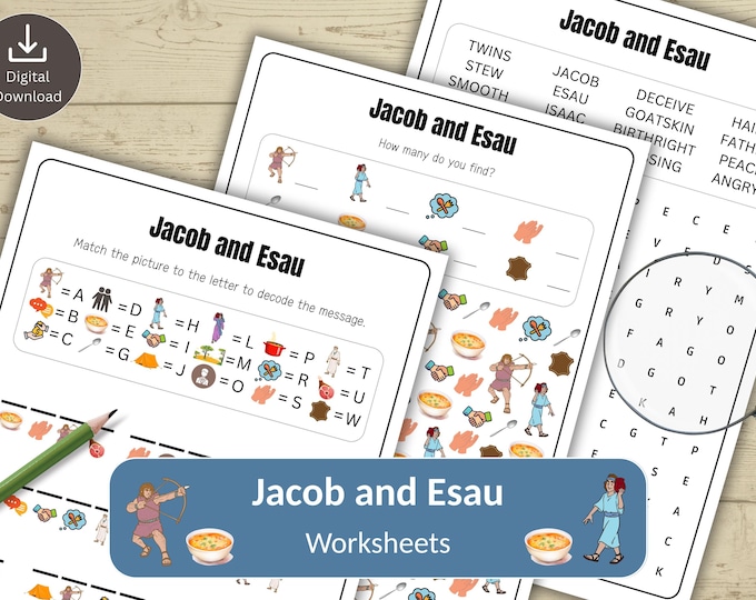Jacob and Esau, Bible Story for Kids, Sunday School Activity, I Spy ...