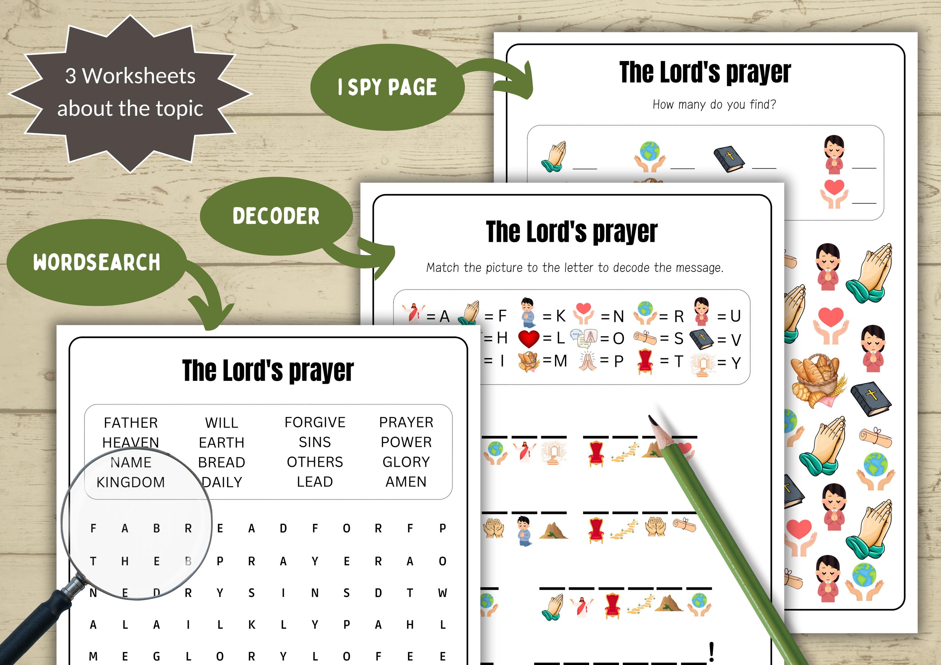 The Lord’s Prayer Puzzle Bundle for Kids | Bible Activity Sheets ...