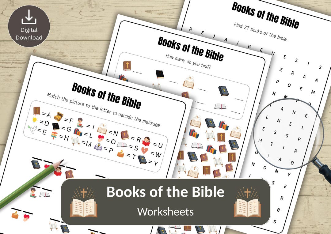 Books of the Bible Puzzle Bundle for Kids | Bible Activity Worksheets ...