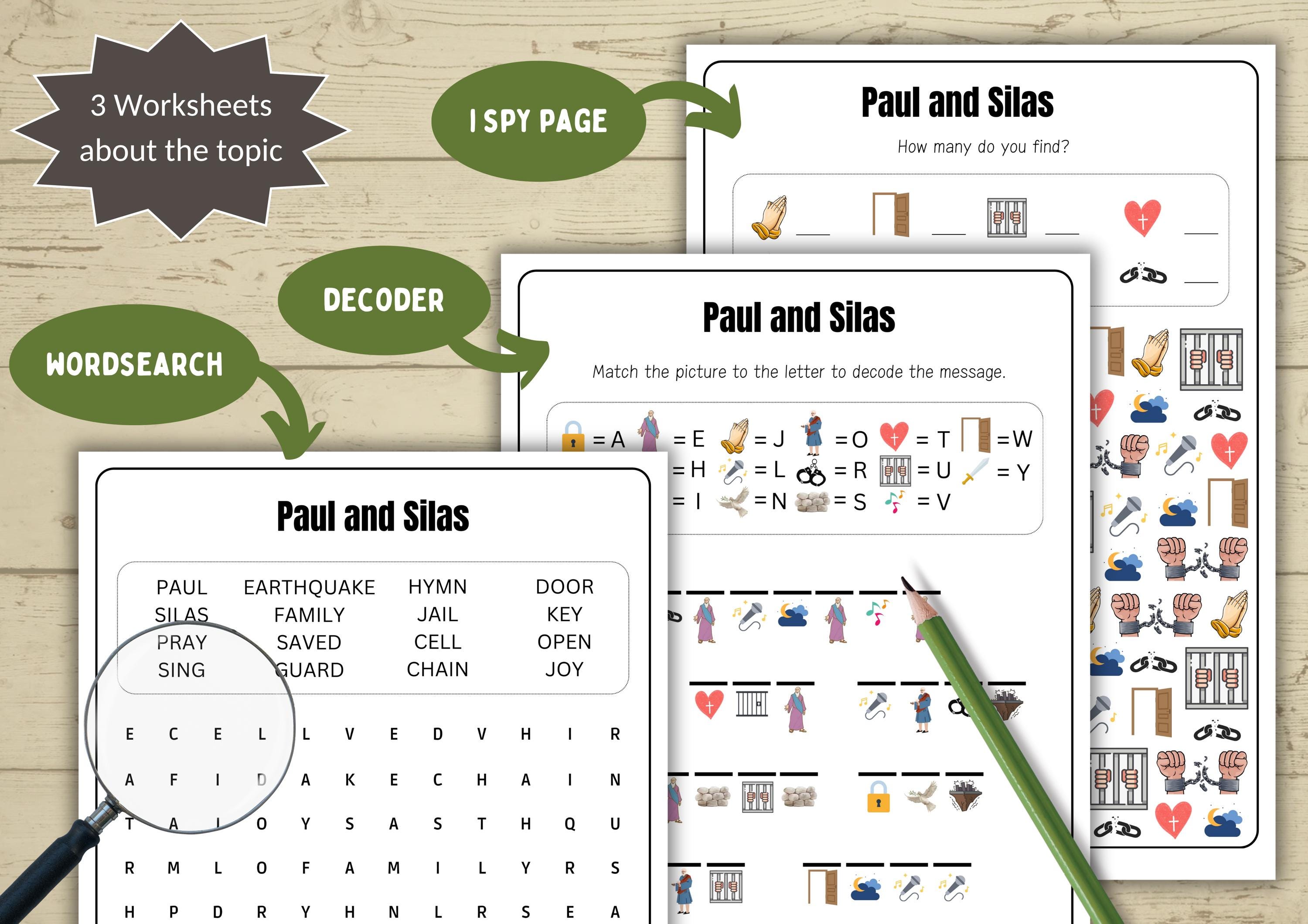 Paul and Silas Puzzle Bundle for Kids | Bible Activity Sheets ...