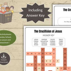 The Crucifixion of Jesus Worksheets Pack of 3 Activitysheets Bible ...