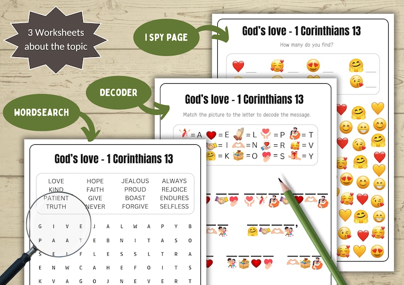 God's Love - 1 Corinthians 13 Puzzle Bundle for Kids | Bible Activity ...