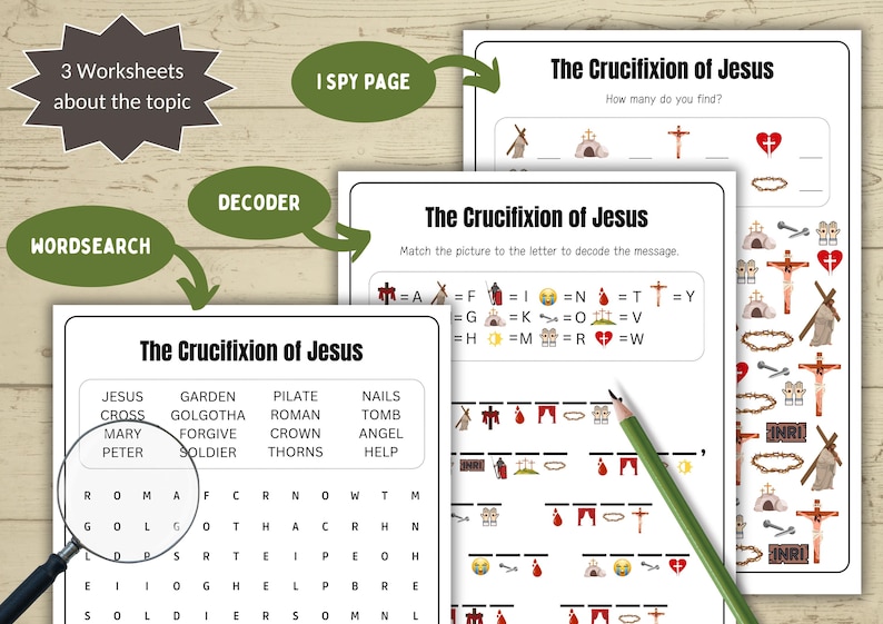 The Crucifixion of Jesus Puzzle Bundle for Kids | Bible Activity ...