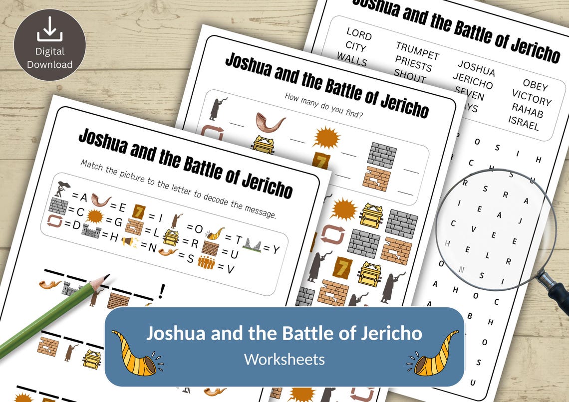 Joshua and the Battle of Jericho Puzzle Bundle for Kids | Bible ...