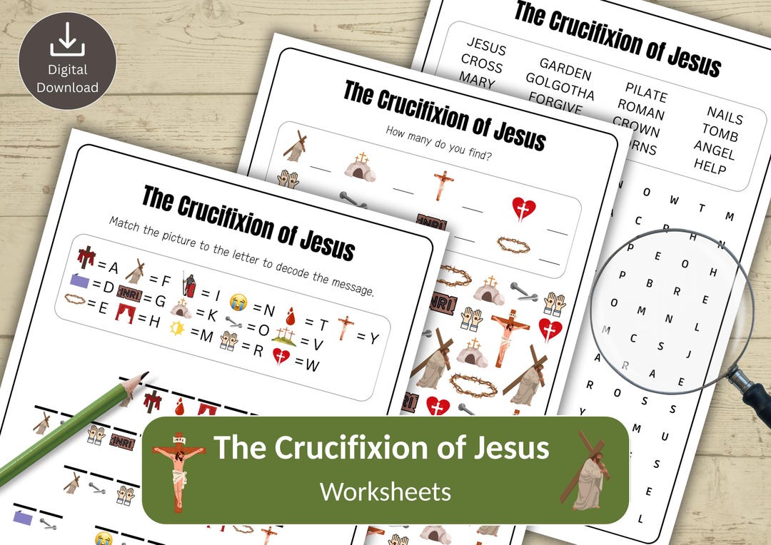 The Crucifixion of Jesus Worksheets Pack of 3 Activitysheets Bible ...