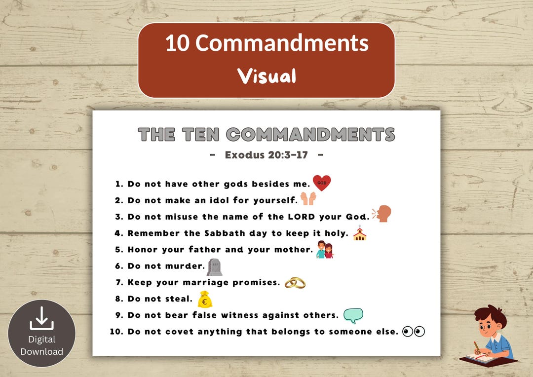 10 Commandments VISUAL I PDF and JPEG Format I Digital Download - Etsy ...