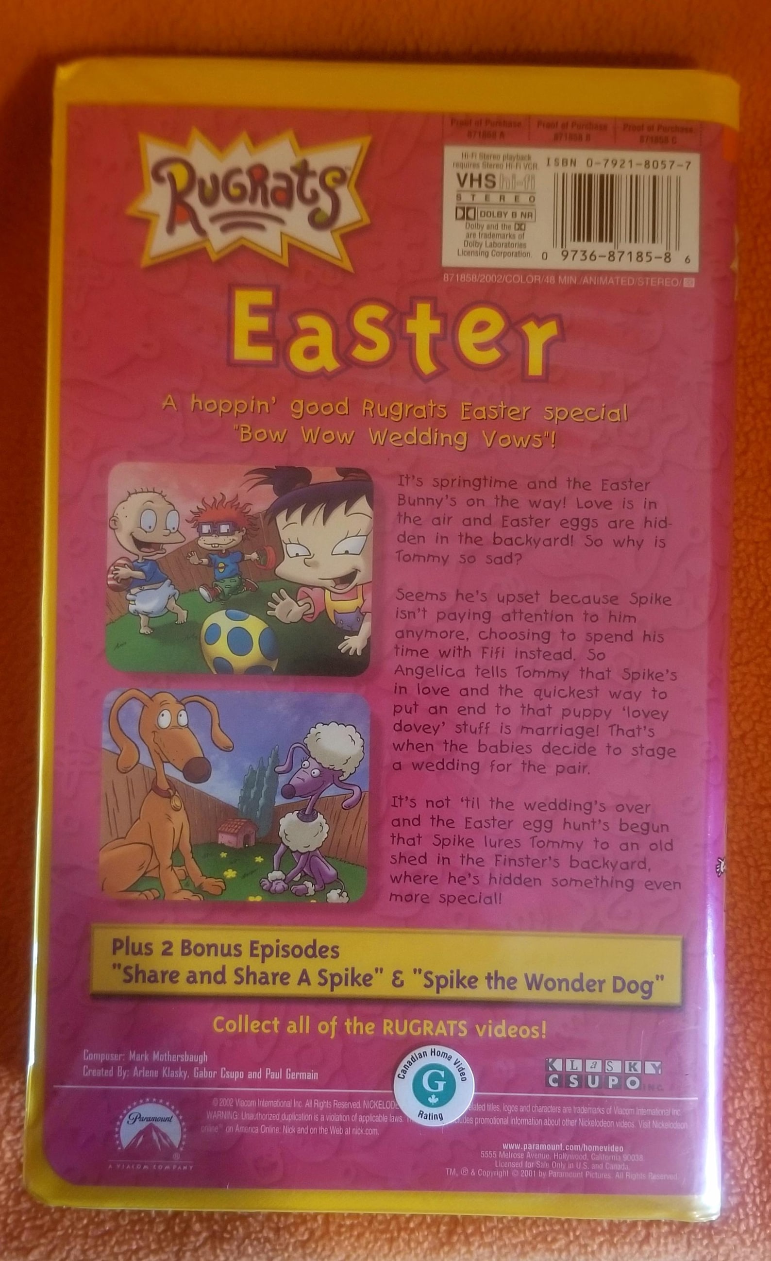 Rugrats Easter VHS Nickelodeon 48 Minute Special Animation With Bonus Two Episodes Family ...