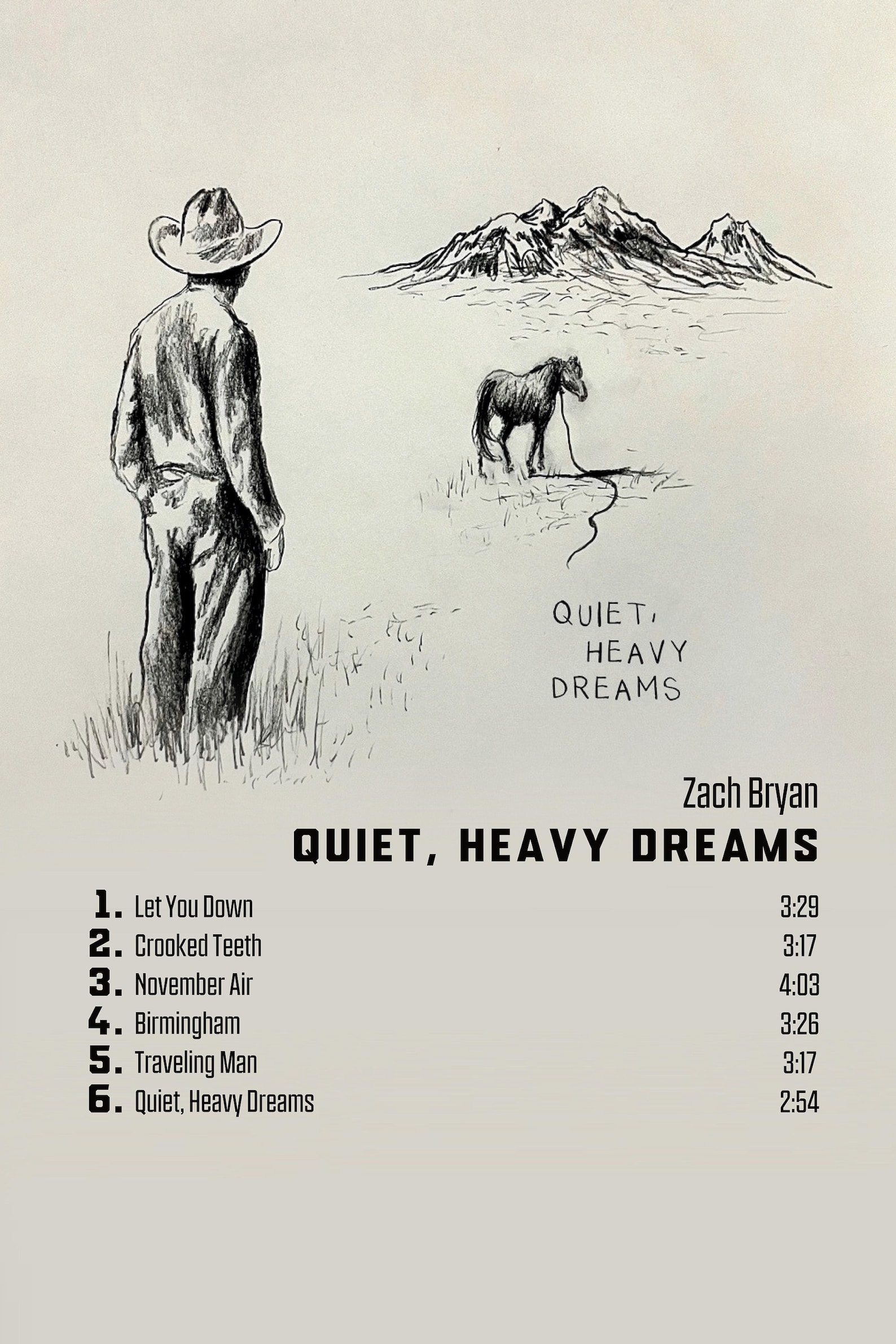 Quiet, Heavy Dreams Zach Bryan Album - Etsy
