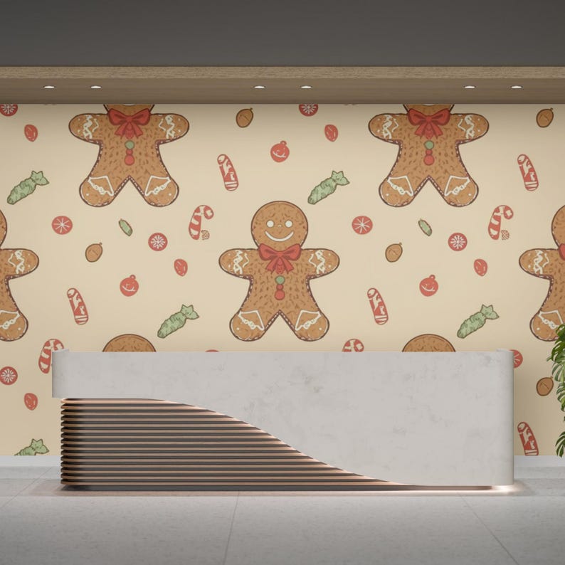 Gingerbread Digital Papers – Cookie/candy Cane Pattern – Christmas ...