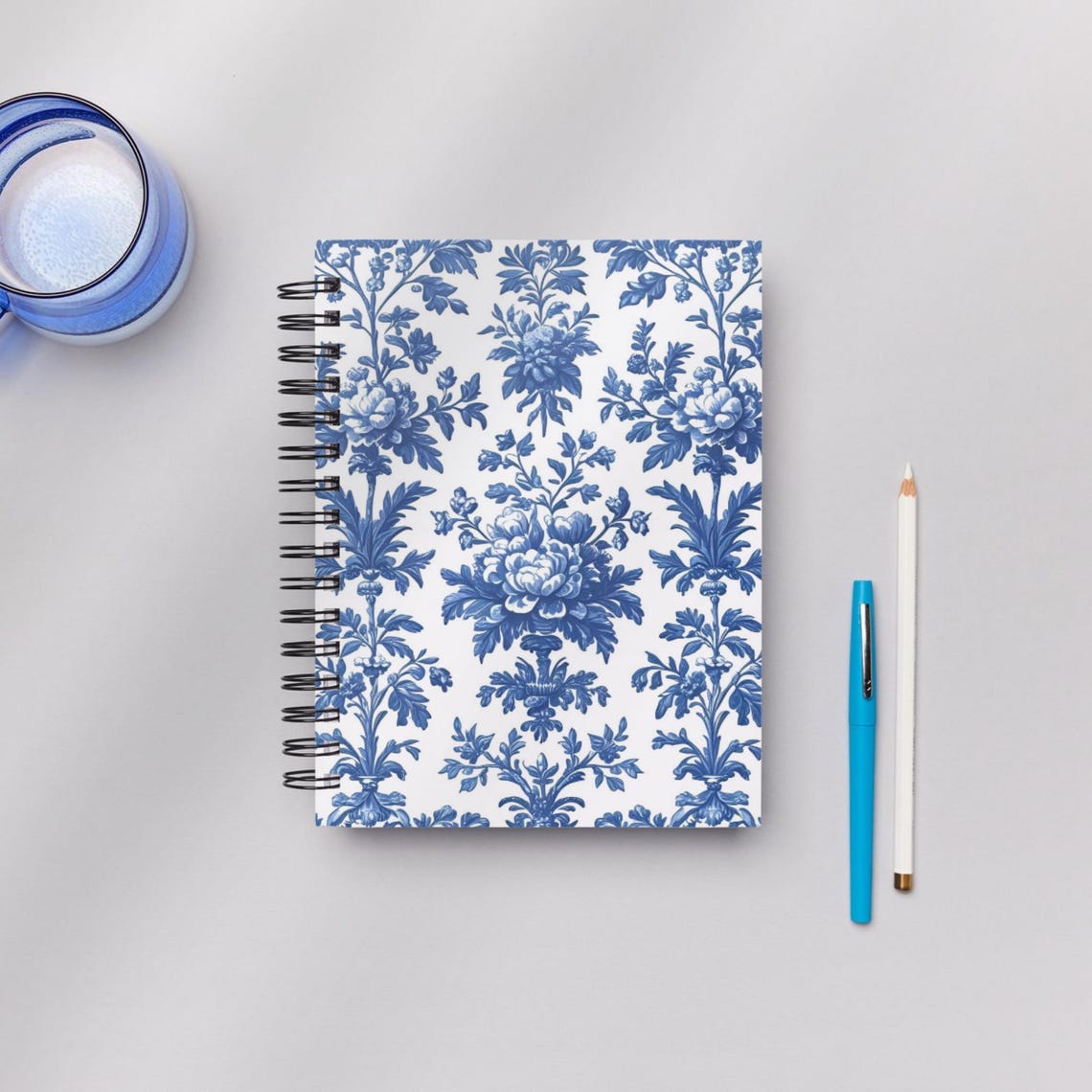 Blue Toile Digital Papers – Blue Floral Patterns – Wedding Digital ...