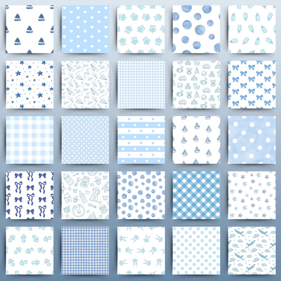 Baby Shower Digital Papers – Polka Dots – Coquette Bow Patterns ...