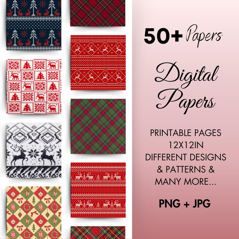 Christmas Plaid Digital Papers – Christmas Patterns – Whimsical ...