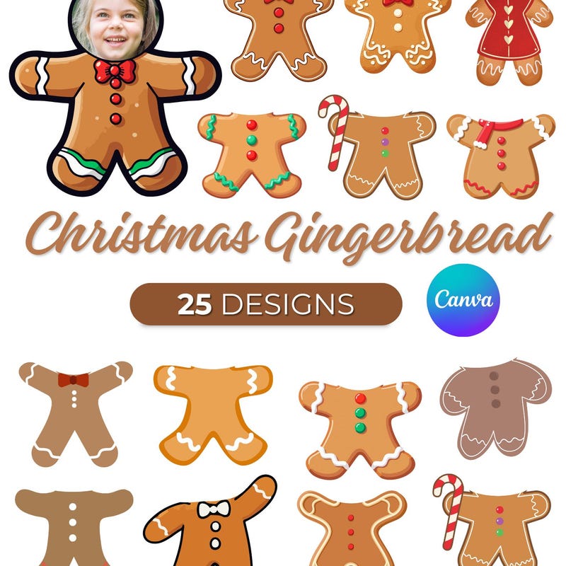 Gingerbread Faces Cutout - Etsy