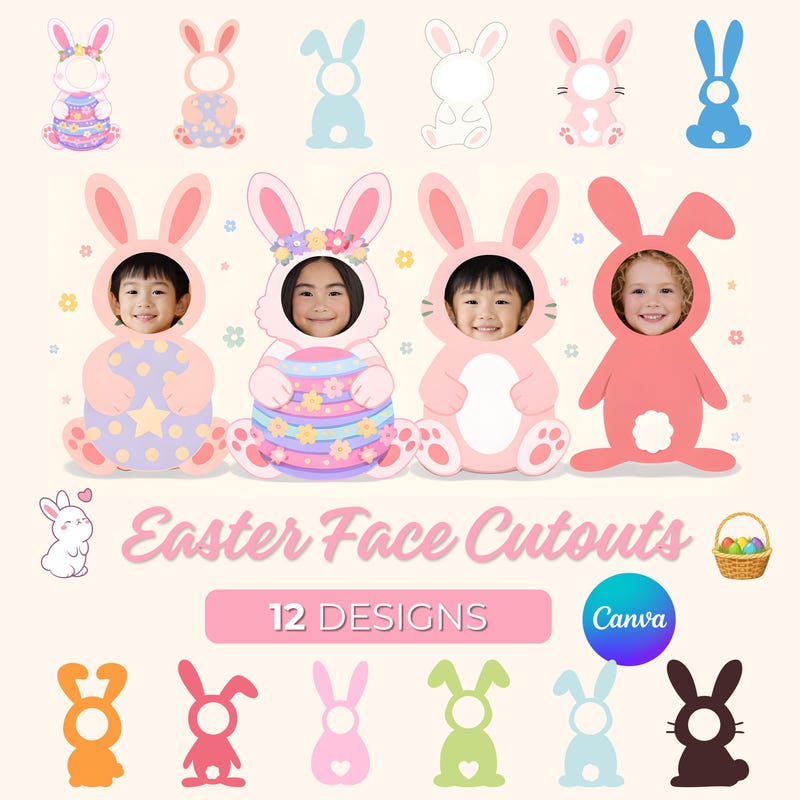 Bunny Face Cutout - Etsy