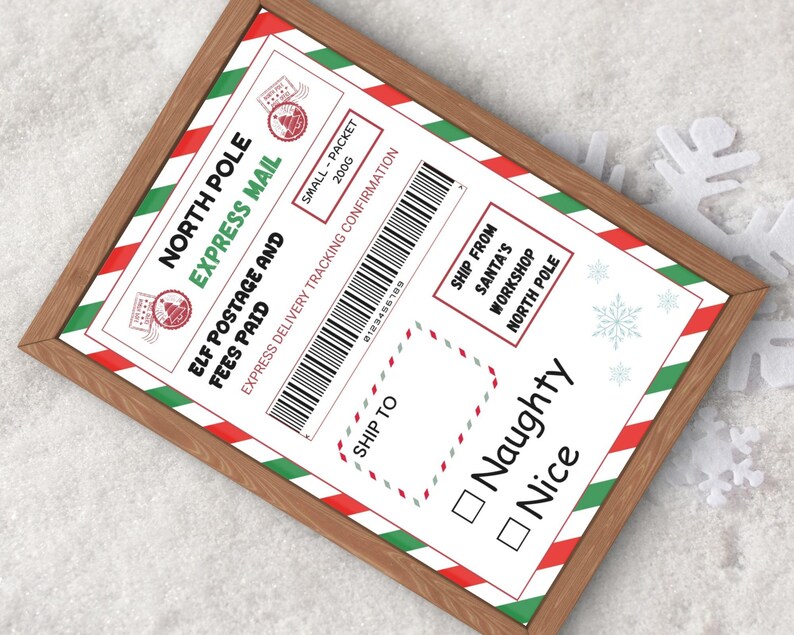 EDITABLE 20 Elf Shipping Label Template, Elf Arrival Box Shipping Label ...