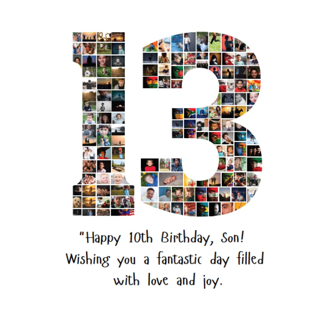 13th Birthday Photo Collage, 13th Birthday Gift, 13th Photo Collage ...