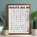 Road to 90 Printable Poster, 90th Party Decoration, Route to 90, 90th ...