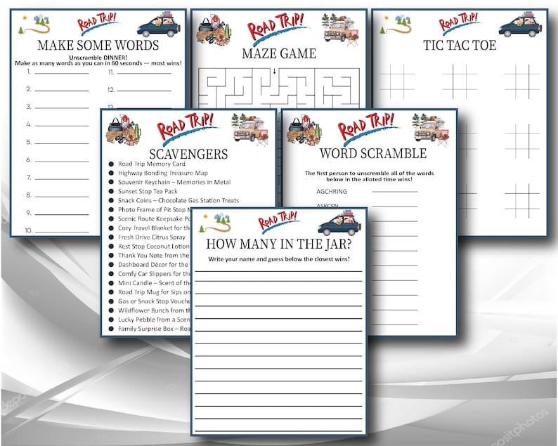 20 Road Trip Party Games, Travel Activities Pack, Road Trip Games ...