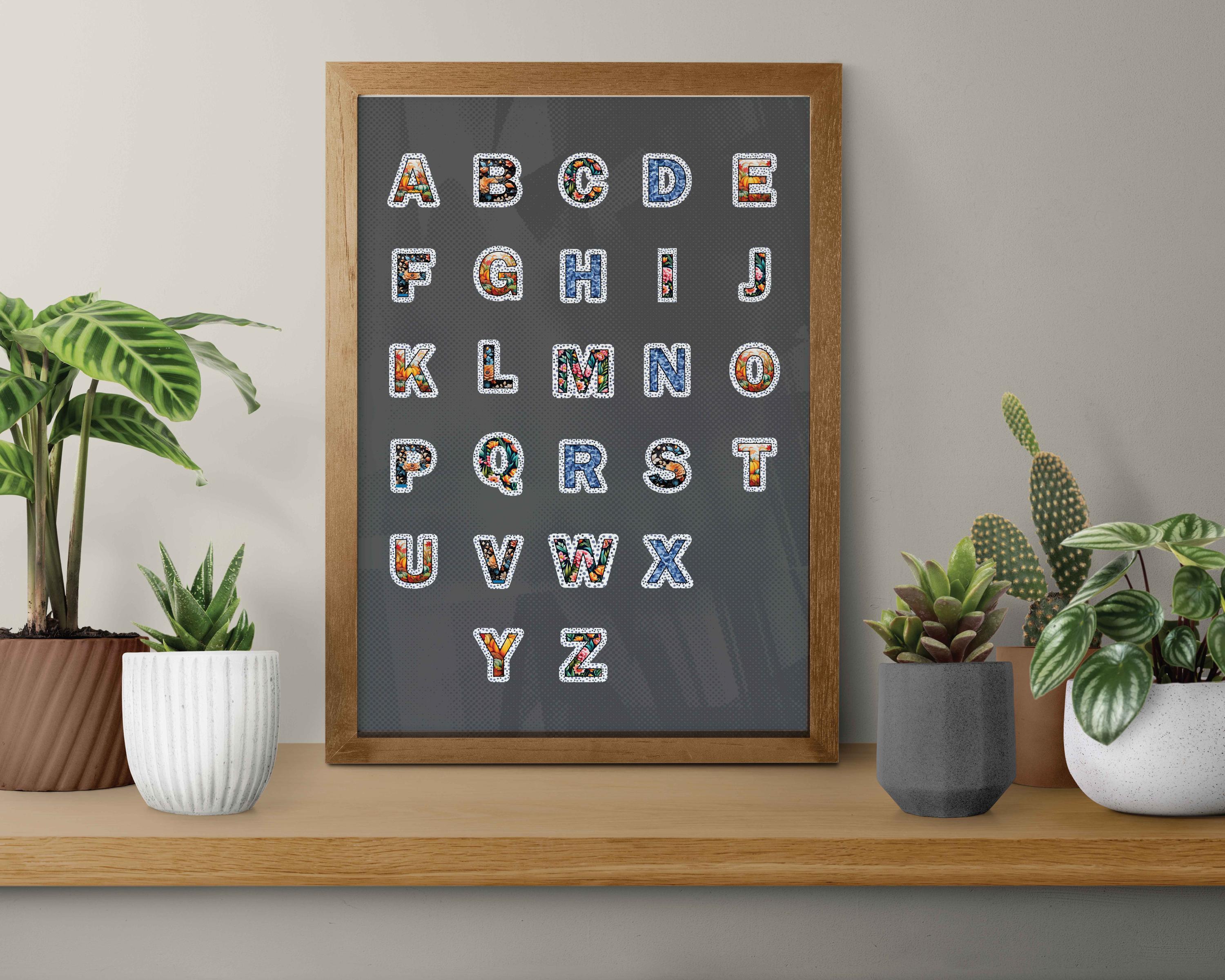 Canva Editable Alphabets, Letters Canva Template, Canva Frames, A-Z ...