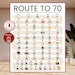Road to 70 Printable Poster, Route to 70, 70th Birthday Gift, 70th ...