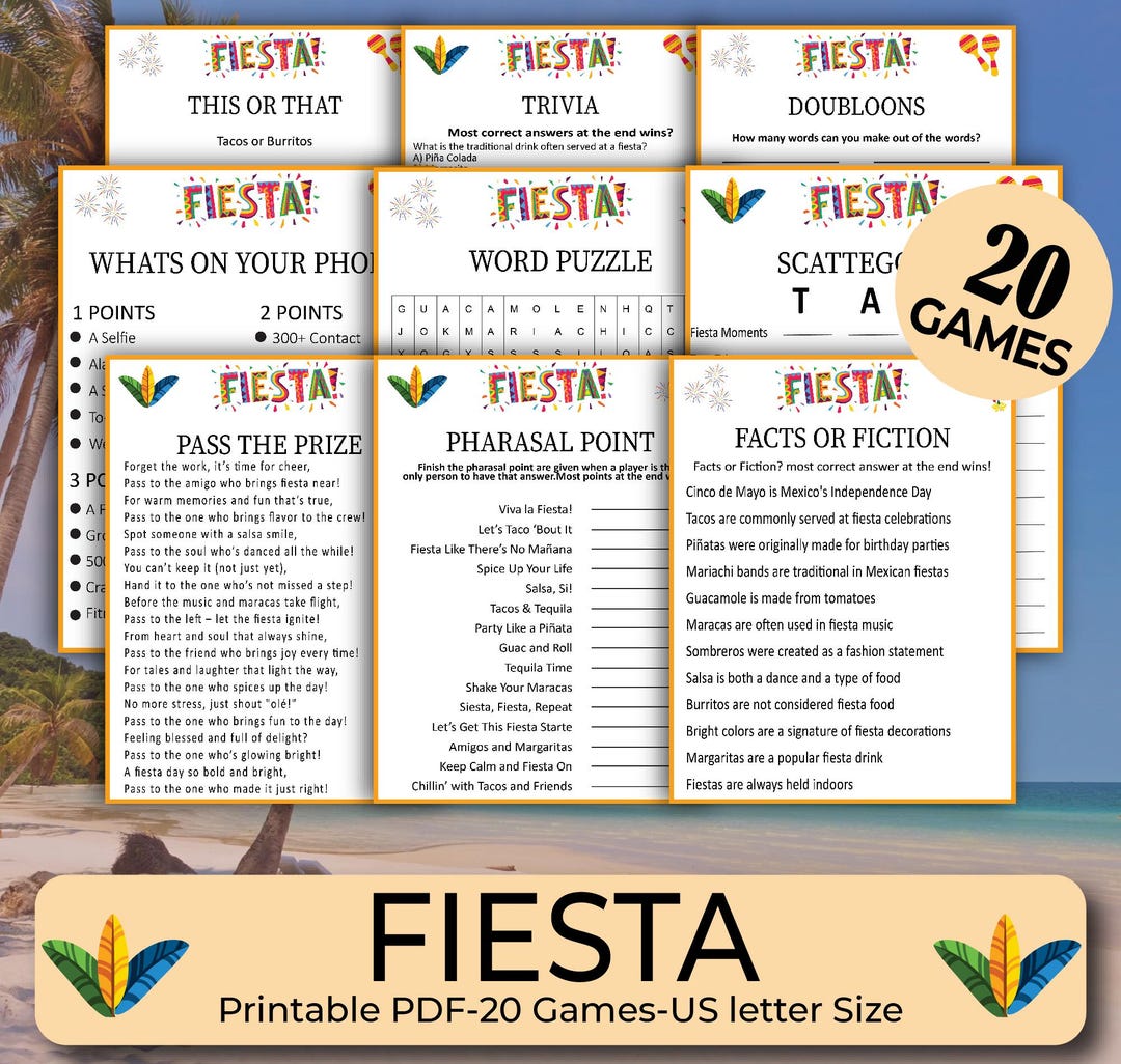 Fiesta Games Bundle, Fiesta Party Games Bundle, Mexican Party Games ...