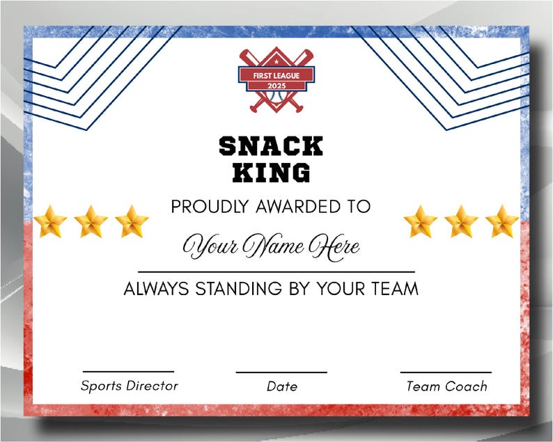 100 Editable Baseball Award Certificates, Baseball Team Awards ...