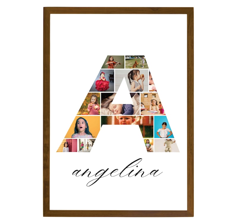 Letter A Photo Collage Template, Drag and Drop Photo, Fillable Letter ...