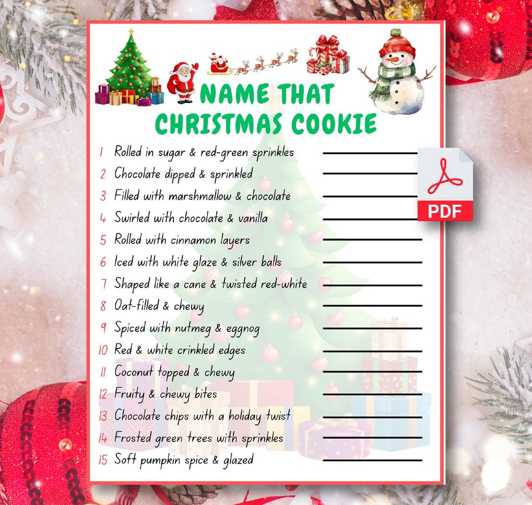Name That Christmas Cookie, Christmas Party Games, Christmas Cookie ...