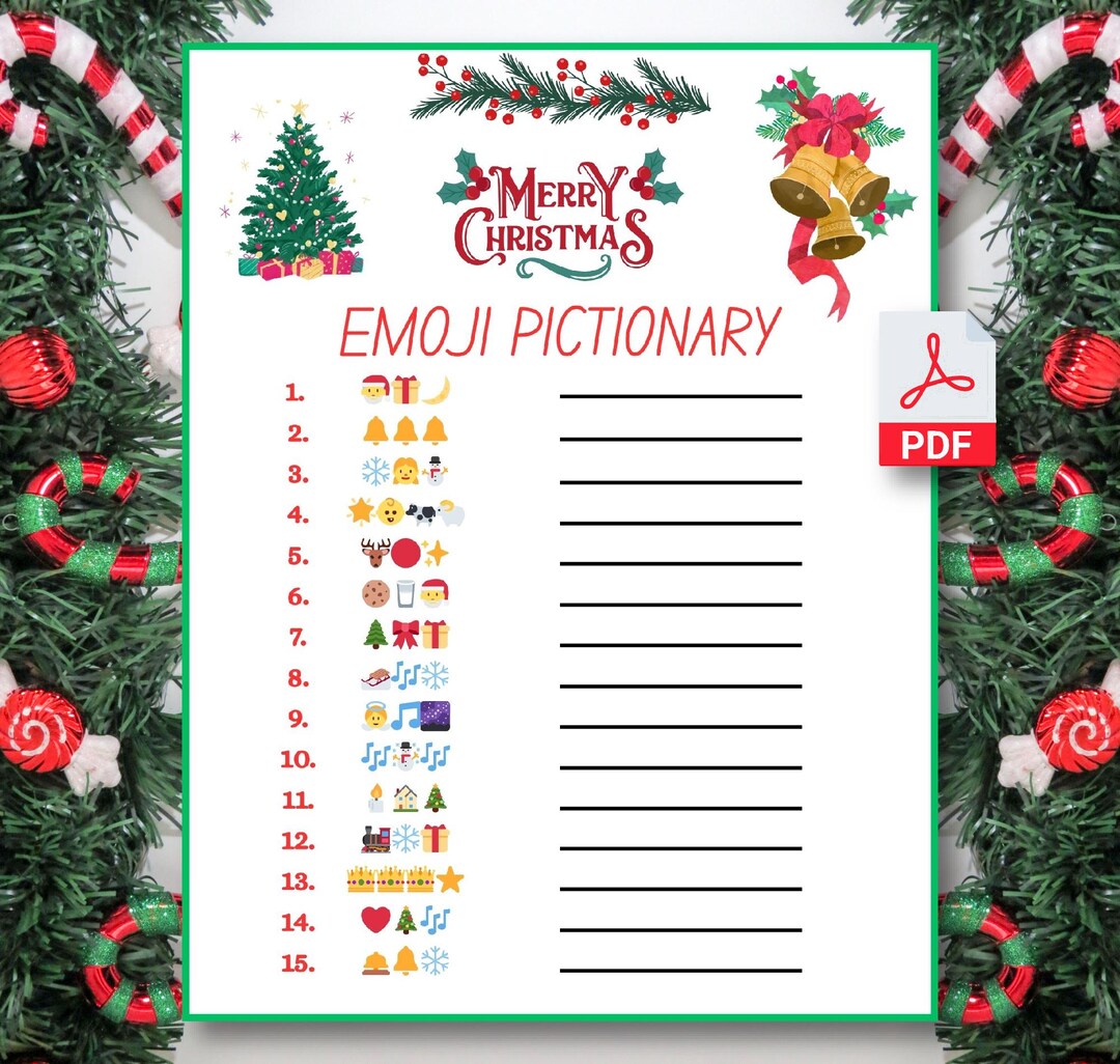 Christmas Emoji Pictionary Game, Christmas Emoji Game, Christmas Movies ...