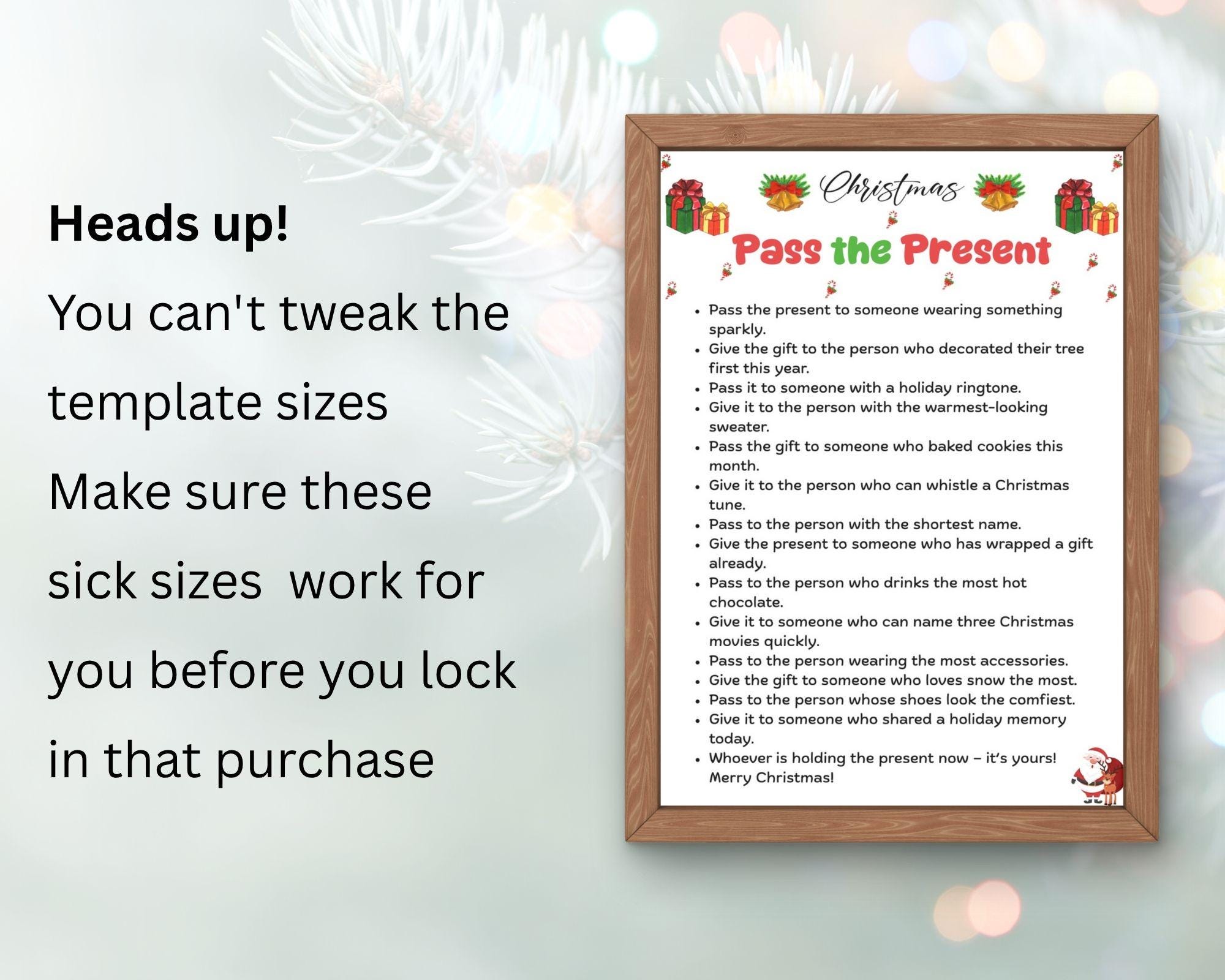 Christmas Pass the Present Game, Pass the Prize Christmas Gift Exchange ...