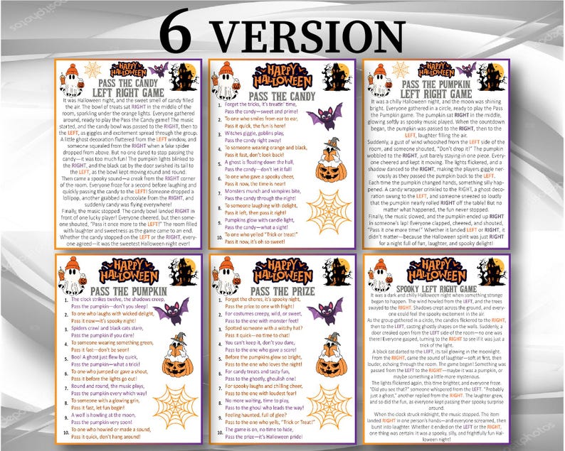 Pass the Pumpkin Games, Halloween Pass the Prize Games, Halloween Party ...